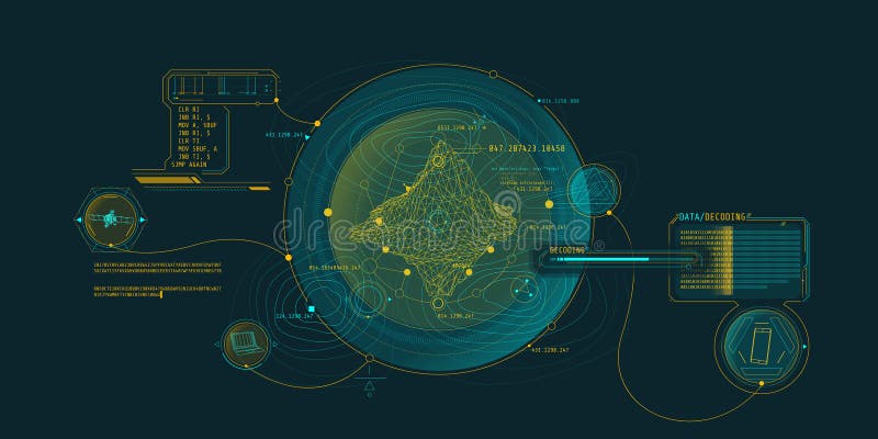 Futuristic Geoscience HUD Interface Design with Data Decoding. Stock ...