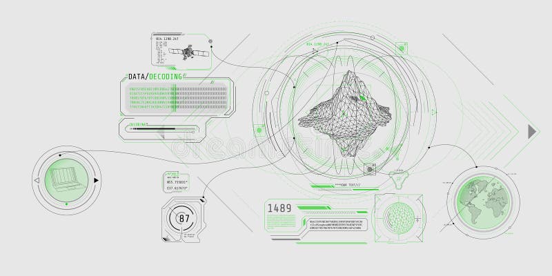 Futuristic Geoscience Software Screen Design with Data Decoding. Stock ...