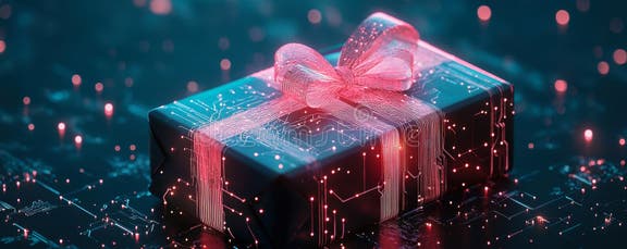Futuristic Gift Box with Circuit Pattern for Technology-Themed ...