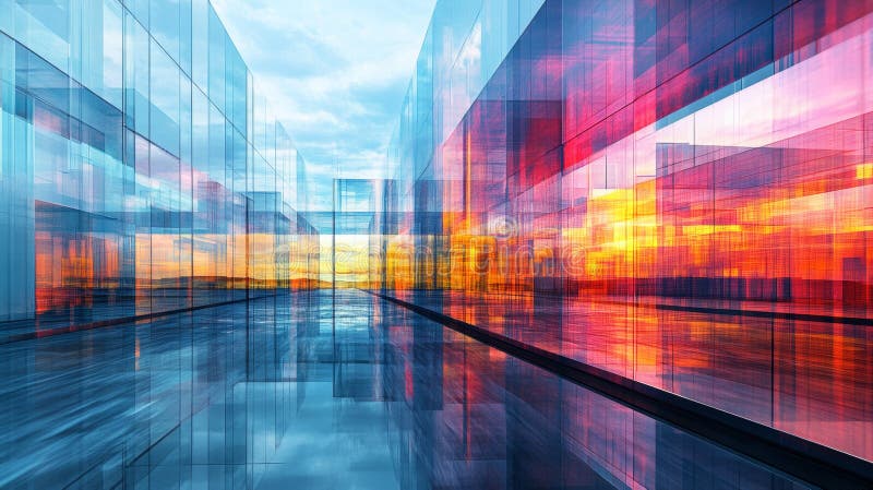 Futuristic Glass Infinity Structure Reflecting Vibrant Cityscape during ...