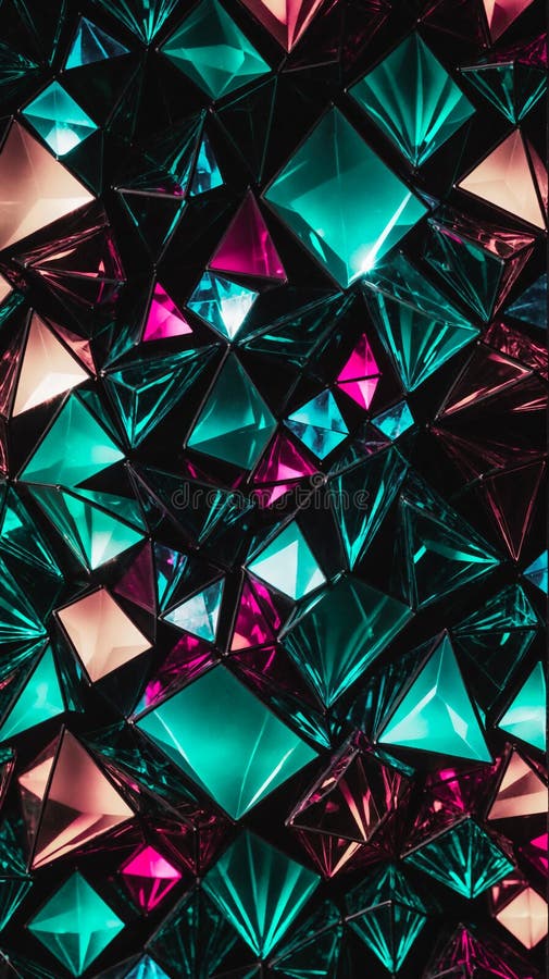 Futuristic Glass Pattern with Neon Colors Stock Illustration ...