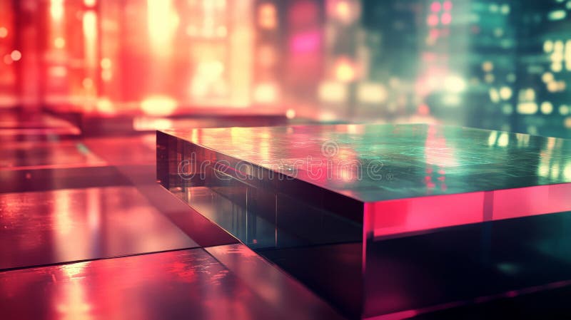 Futuristic Glass Platform Cityscape Background Stock Illustration ...