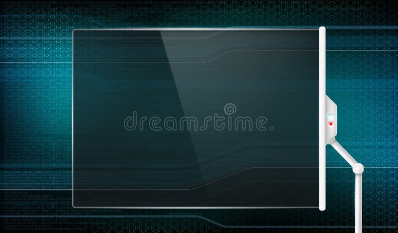 Futuristic Transparent Screen with User Interface. Fingerprint Scanning ...