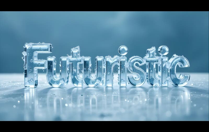 Futuristic Glass Word with Modern Digital Visual Appearance Stock ...