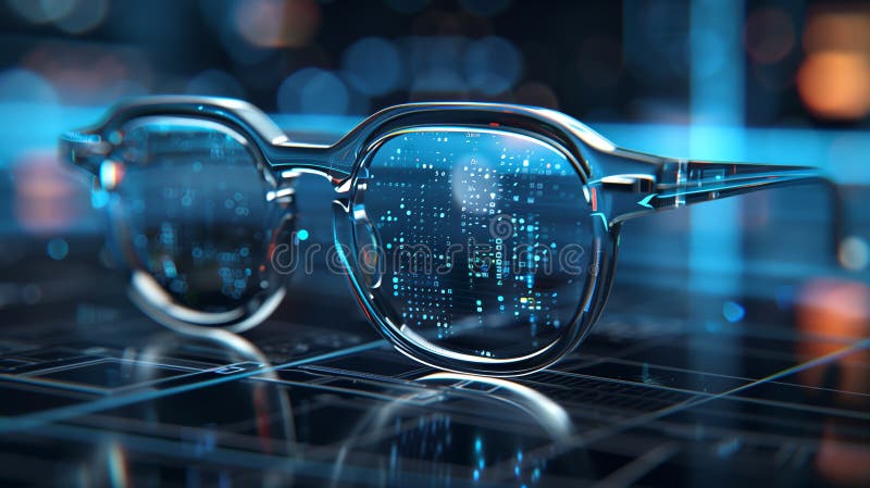 Futuristic Glasses with Digital Interface Stock Illustration ...