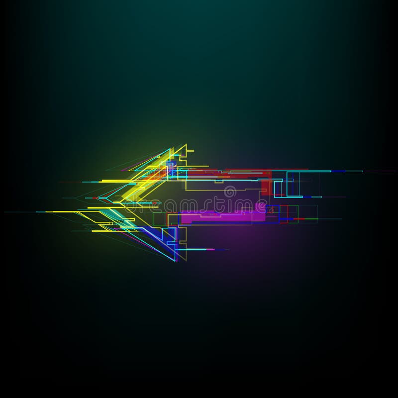 Futuristic Glitch Right Arrow in Cyberpunk Style. Modern Glowing ...