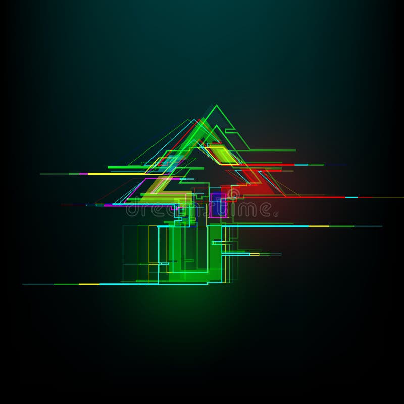 Futuristic Glitch Up Arrow in Cyberpunk Style. Modern Glowing Direction ...