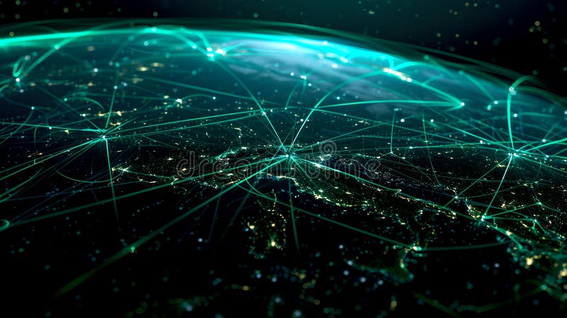 Futuristic Global Network Concept Illustrating Connectivity. Digital ...