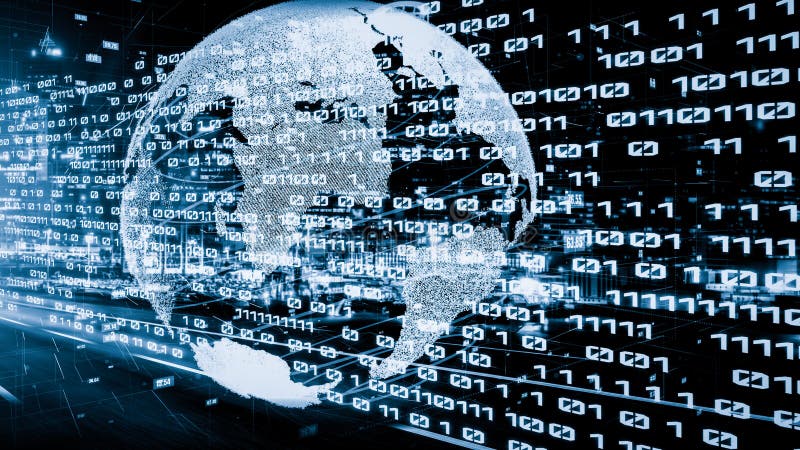 Futuristic Global Network and Tacit Digital Data Transfer 3D Graphic ...