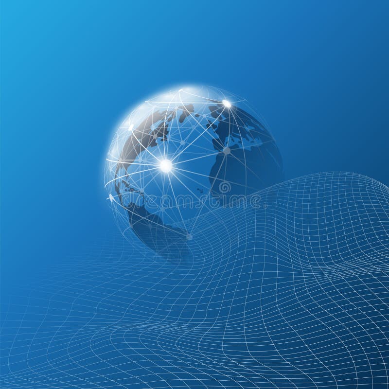 Futuristic Global Technology, Networking and Cloud Computing Design Concept with Earth Globe and ...