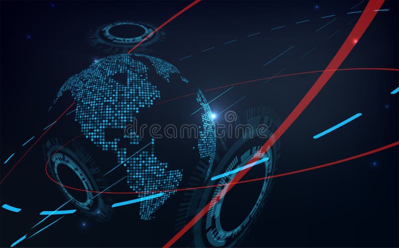 Futuristic Globalization Interface Stock Vector - Illustration of land ...