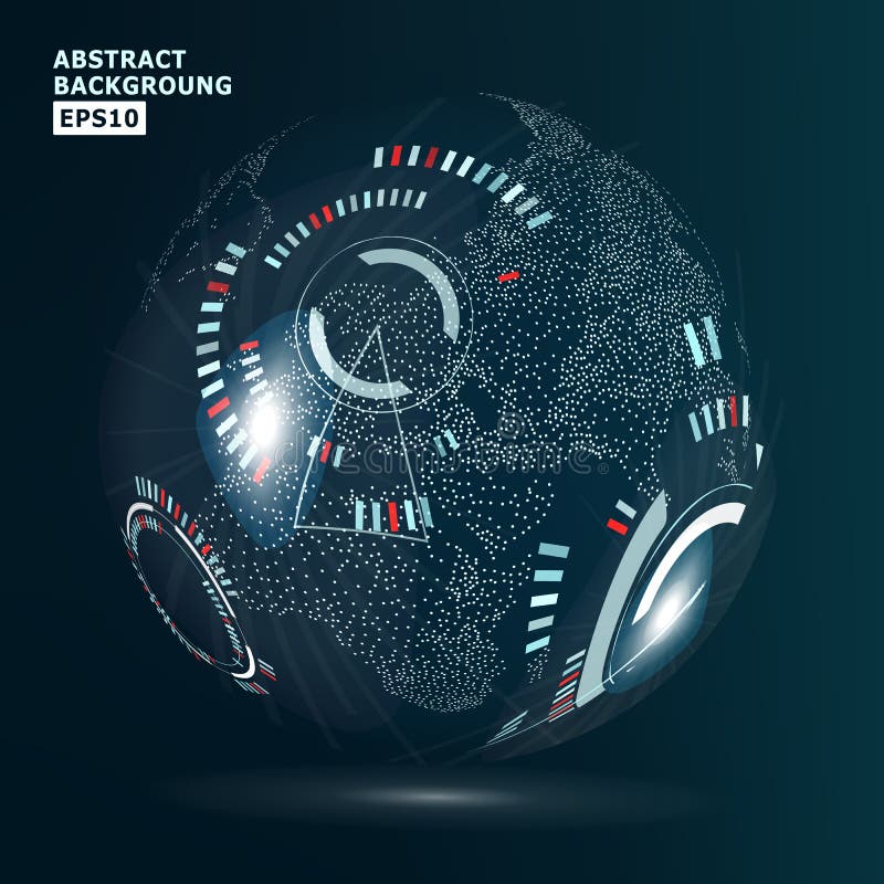 Modern Earth Concept, Technological Digital Globe World and Futuristic ...