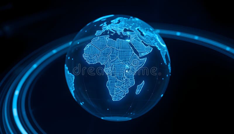 Futuristic Globe: a Digital Rendering of Global Connectivity Stock ...