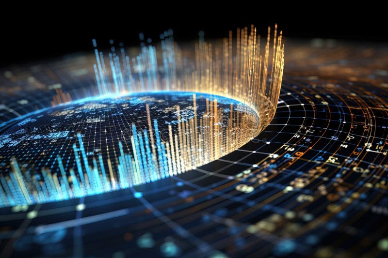 Futuristic Globe with Glowing Forex Chart Stock Illustration ...