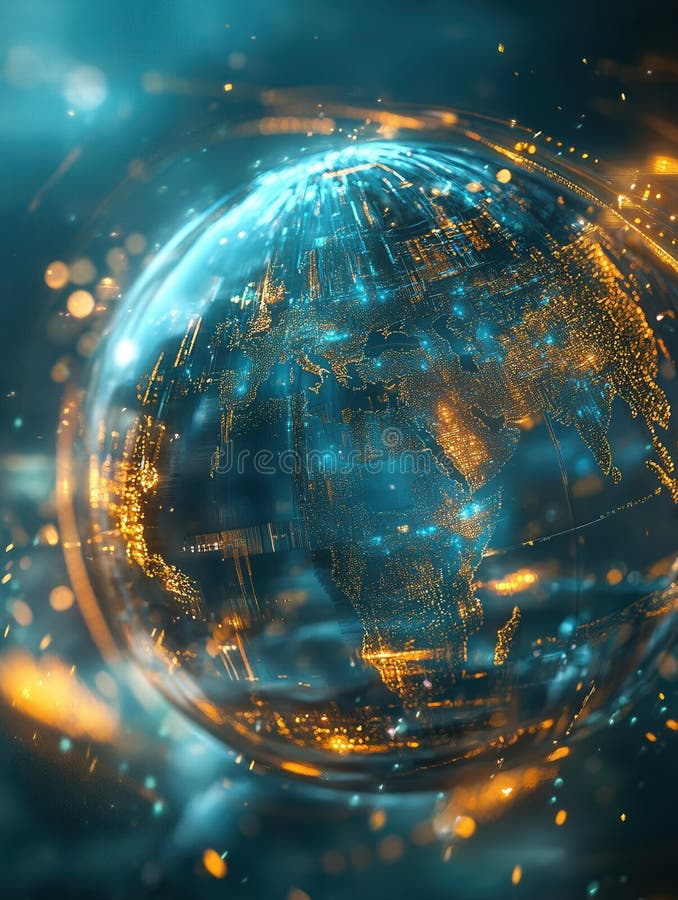 Futuristic Globe with Layered Structures Representing Global Diplomacy ...