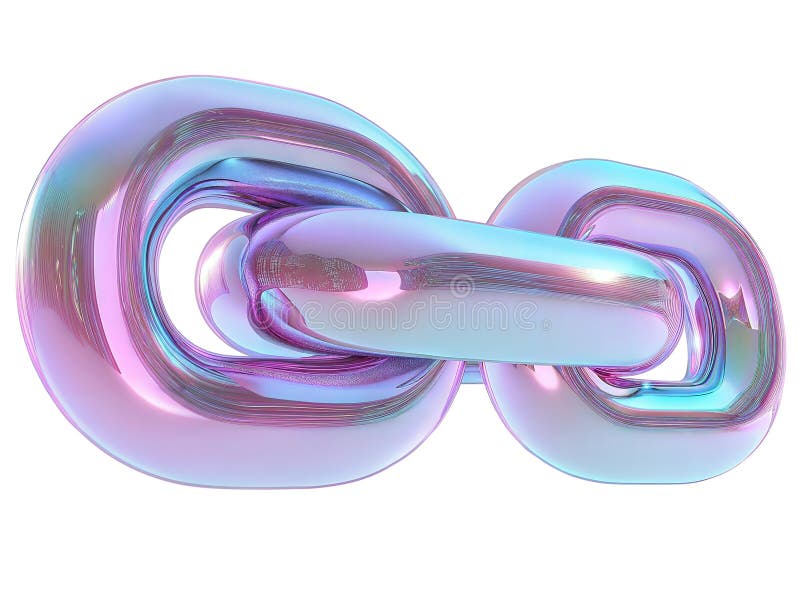 Futuristic Glossy Chain Link Isolated White Background Stock Photos ...