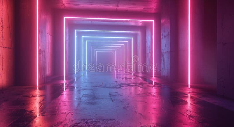 A Futuristic Glow and Glowing Red Beams with Neon Lights Stock Image ...