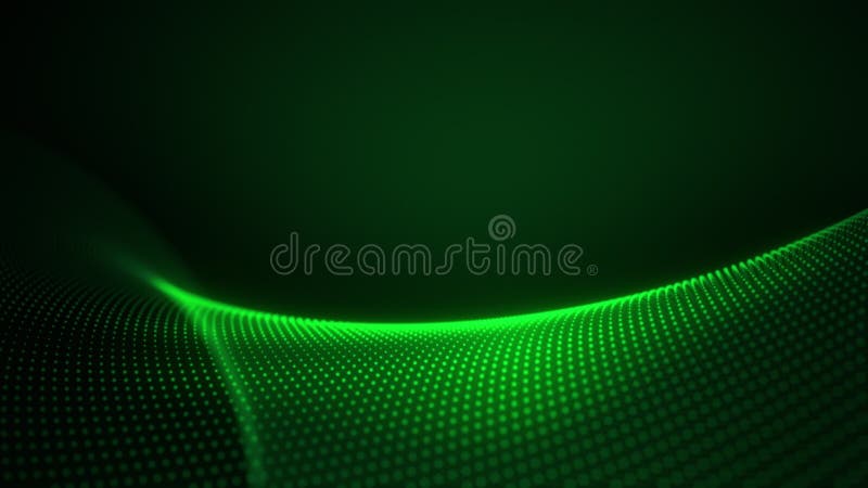 Futuristic Glow Green Neon Wire Mesh Particles. 4K 3D Abstract Green ...