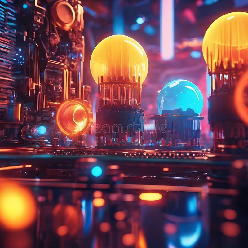 Futuristic Glow: the Heartbeat of Innovation Stock Illustration ...