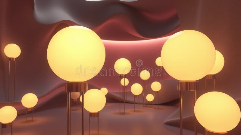 Futuristic Glowing Abstract Lamps Background Stock Photo - Image of ...
