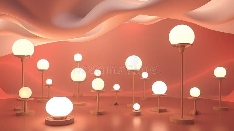 Futuristic Glowing Abstract Lamps Background Stock Photo - Image of ...