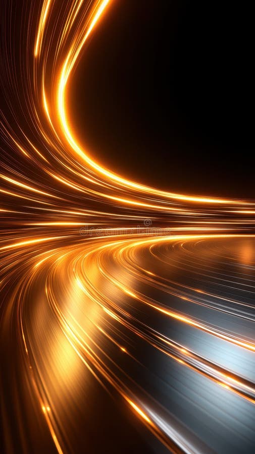 Futuristic Glowing Arc with Smooth Metallic Gradient and Bright Lines ...