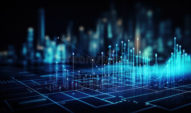 Futuristic Glowing Background with Forex Chart. Futuristic Technology ...