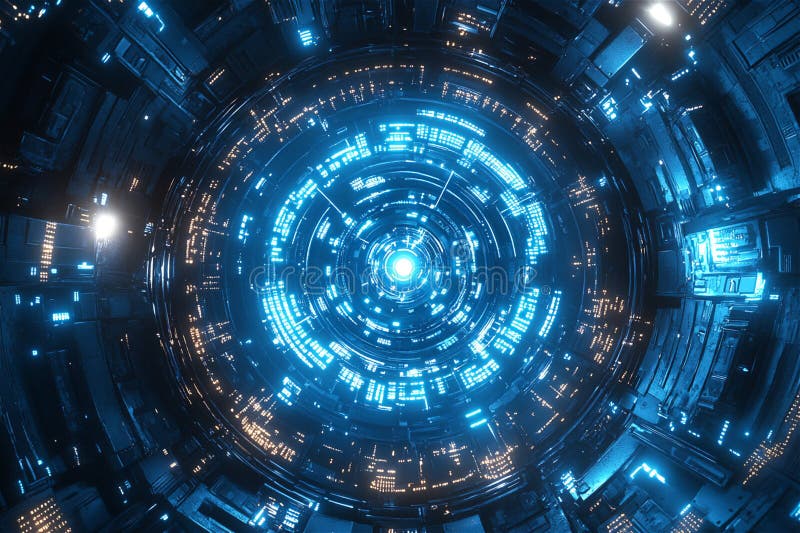 Futuristic Circular Portal Glowing Core Stock Photos - Free & Royalty ...