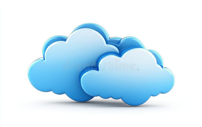 Futuristic Glowing Blue Cloud Symbol with a Downward Arrow, Showcasing ...