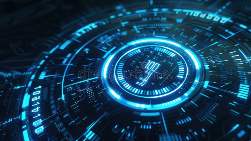 Futuristic Glowing Blue Digital Countdown Timer Interface Isolated on a ...