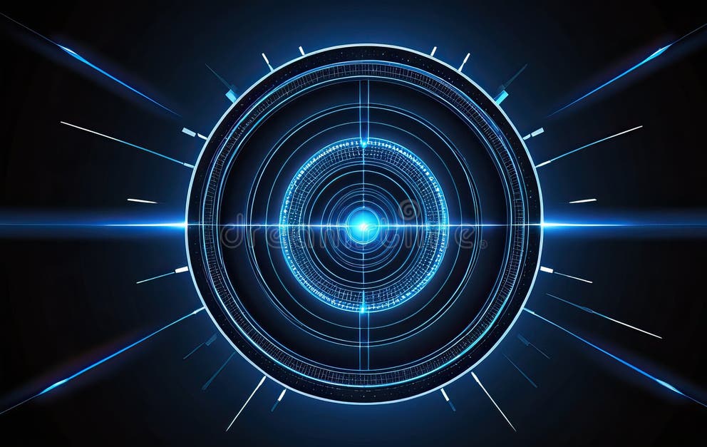 Futuristic Glowing Blue Digital Eye with Cyber Elements, AI-inspired ...