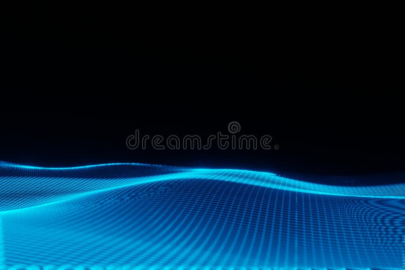 Futuristic Glowing Blue Energy Wave Animation Digital 3d Rendering ...