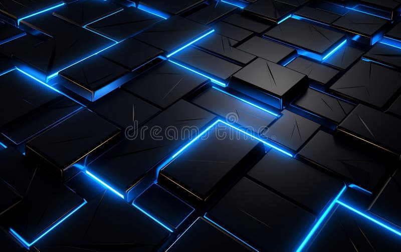 Futuristic Glowing Blue HQ Abstract Background Stock Illustration ...