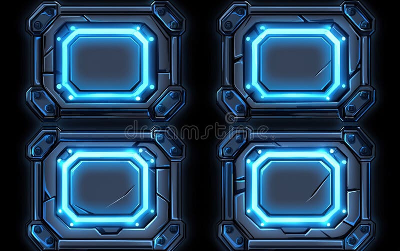 Futuristic Glowing Blue Interface Panels Designed for Technology ...