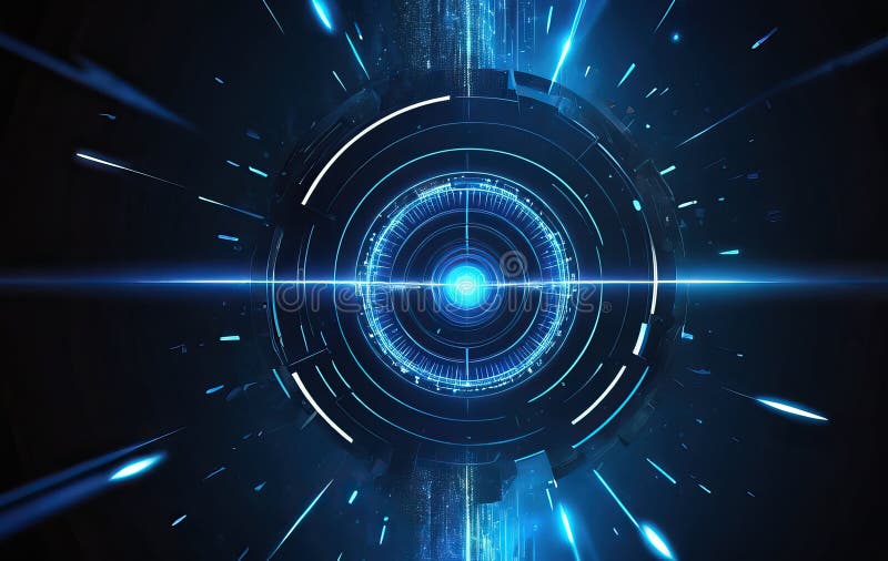 Futuristic Glowing Blue Tech Eye with Digital Effects, AI-inspired ...