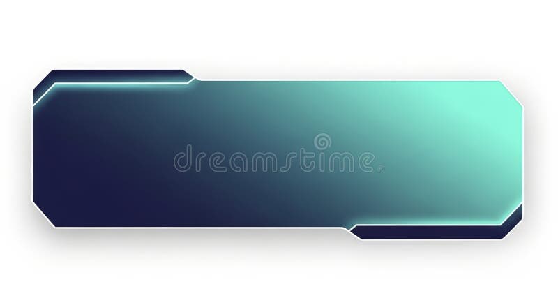 Futuristic Glowing Blue and Turquoise Button on White Background for ...