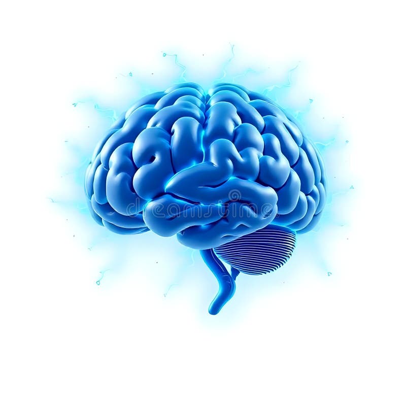 Futuristic Glowing Brain with Electric Sparks. AI Generated Image ...