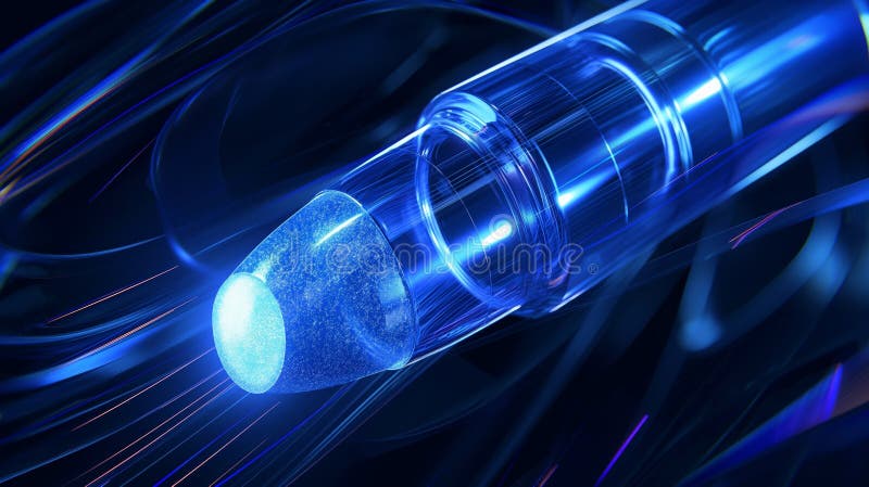Futuristic Glowing Bullet in Blue Light Stock Image - Image of modern ...