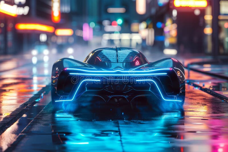 Glowing Car Made of 3d Triangular Polygons Stock Photo - Image of ...