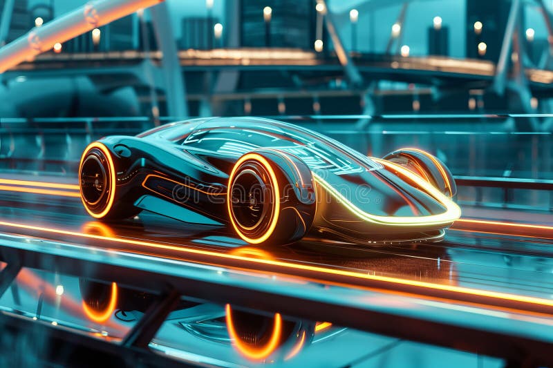 Glowing Car Made of 3d Triangular Polygons Stock Photo - Image of ...