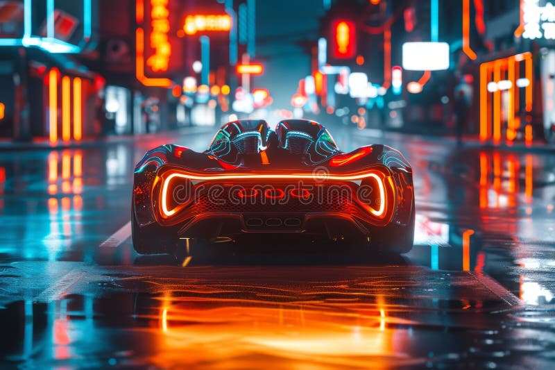 Glowing Car Made of 3d Triangular Polygons Stock Photo - Image of grid ...