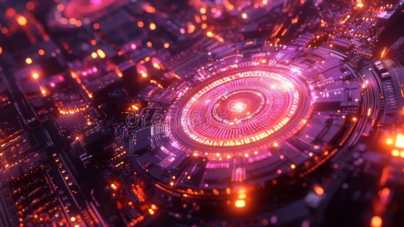 Glowing Red Central Processing Unit Dark Circuit Board Stock Photos - Free & Royalty-Free Stock ...