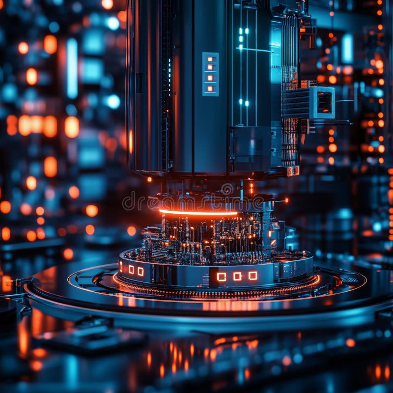 Futuristic Glowing Circuit Board with Sci-fi Elements Stock Photo ...