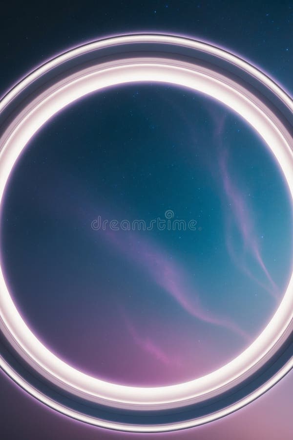 Futuristic Glowing Circular Portal in a Starry Night Sky. Stock Image ...