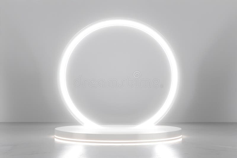 Futuristic Glowing Circular Ring with Minimalist Design Stock Image ...
