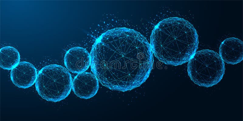 Futuristic Glowing Connection, Network Spheres Web Banner Concept on ...