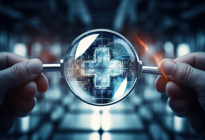 Futuristic Glowing Cross on a Dark Background - a Mixture of ...