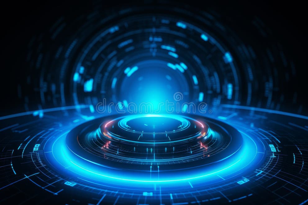 Futuristic Glowing Cyber Target Circle. Generate Ai Stock Photo - Image ...
