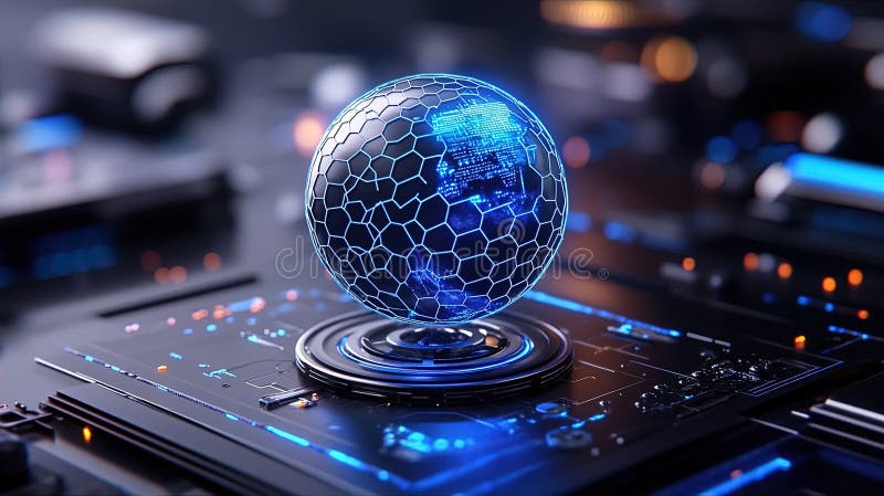 Futuristic Glowing Digital Sphere Technology Stock Image - Image of ...