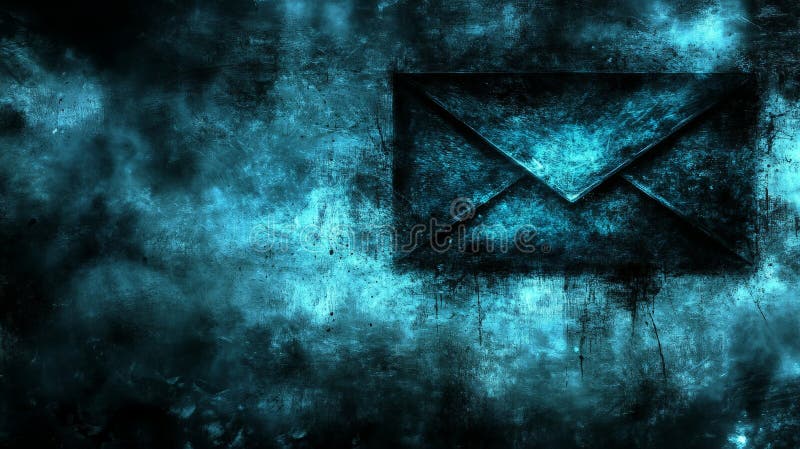 Futuristic Glowing Envelope Icon with Digital Textures and Abstract ...